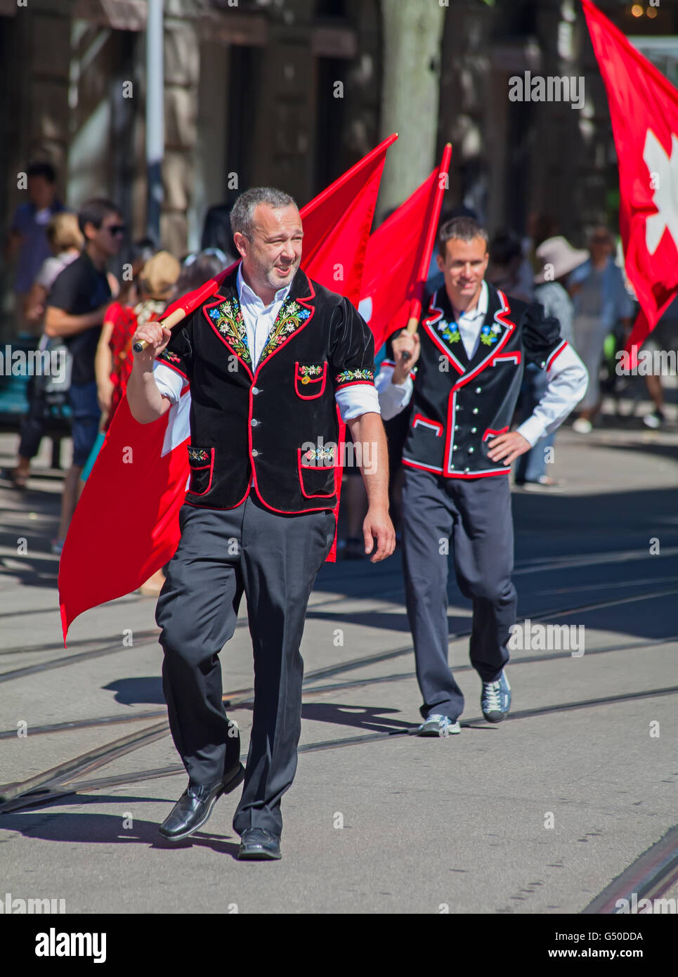 ZURICH - AUGUST 1: Swiss National Day parade on August 1, 2009 in ...