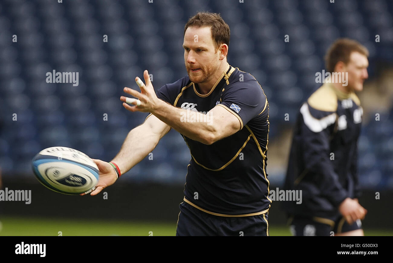 Scotlands graeme morrison during the captains run at murrayfield ...