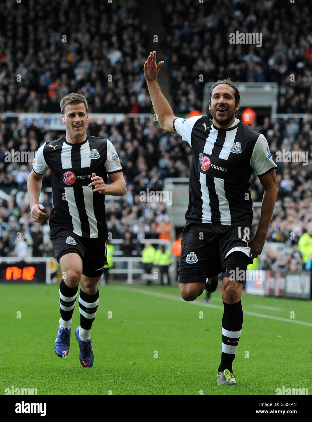Newcastle uniteds ryan taylor celebrates hi-res stock photography and ...