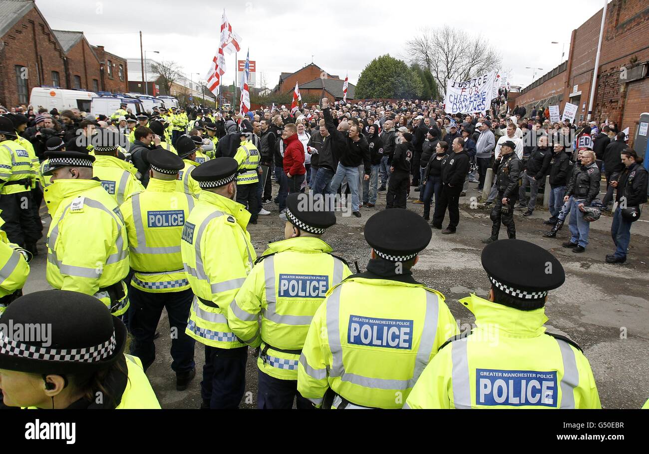 EDL protest march Stock Photo - Alamy