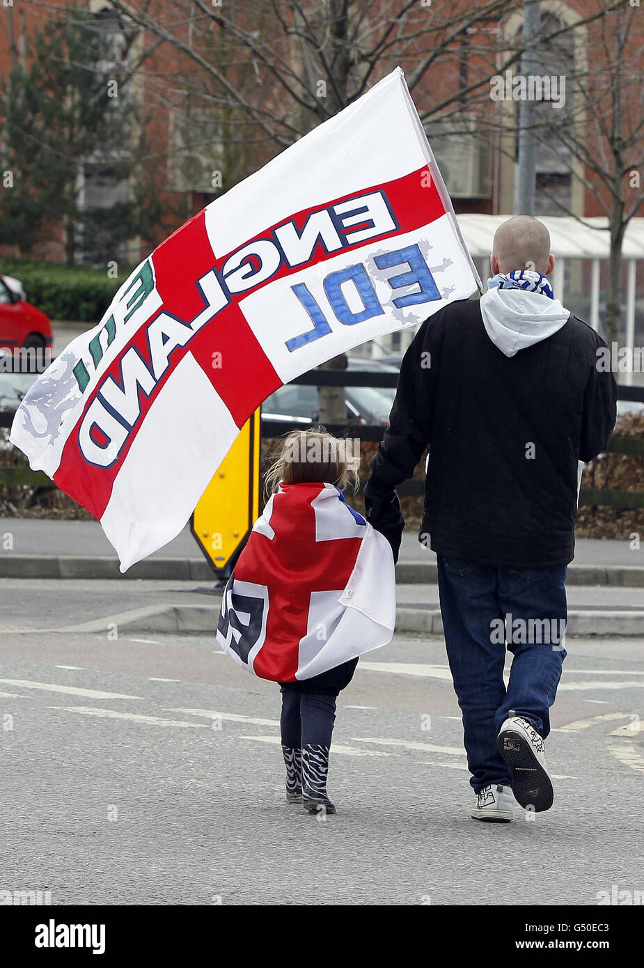 EDL protest march Stock Photo - Alamy