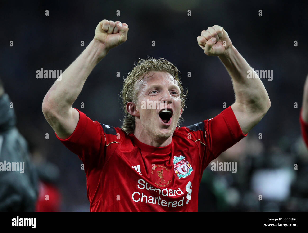 Liverpools dirk kuyt celebrates after the game hi-res stock photography ...