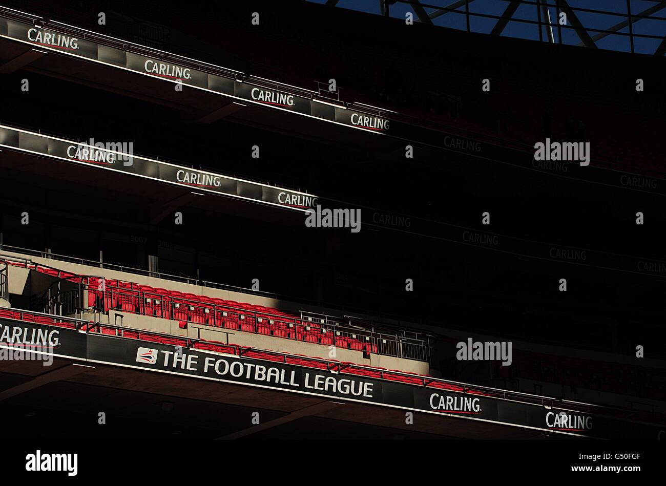 Football leage and carling branding in the stands hi-res stock ...