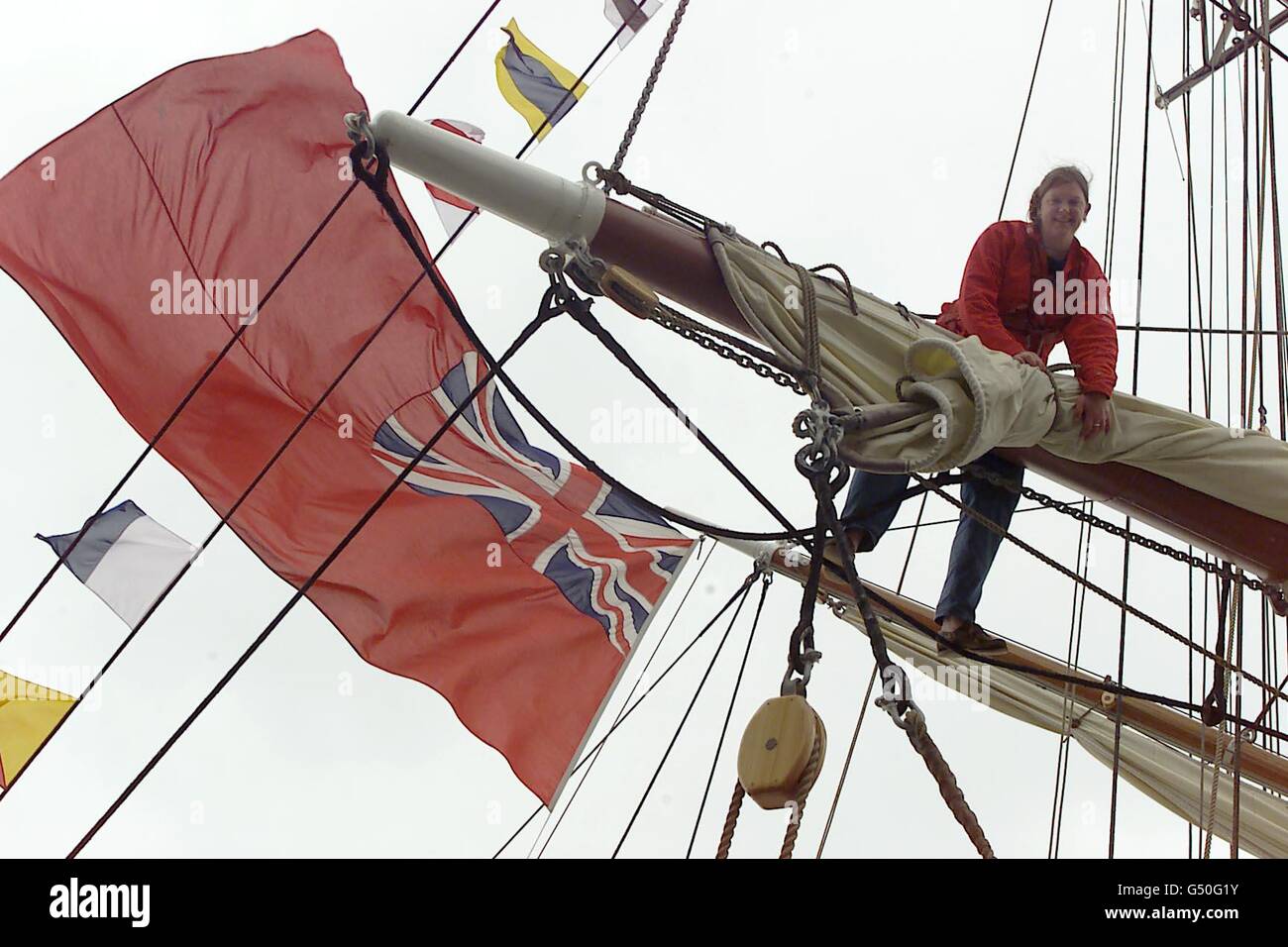 Jane Brooks 20, from Keswick, gets Britain's newest square rigger ready ...