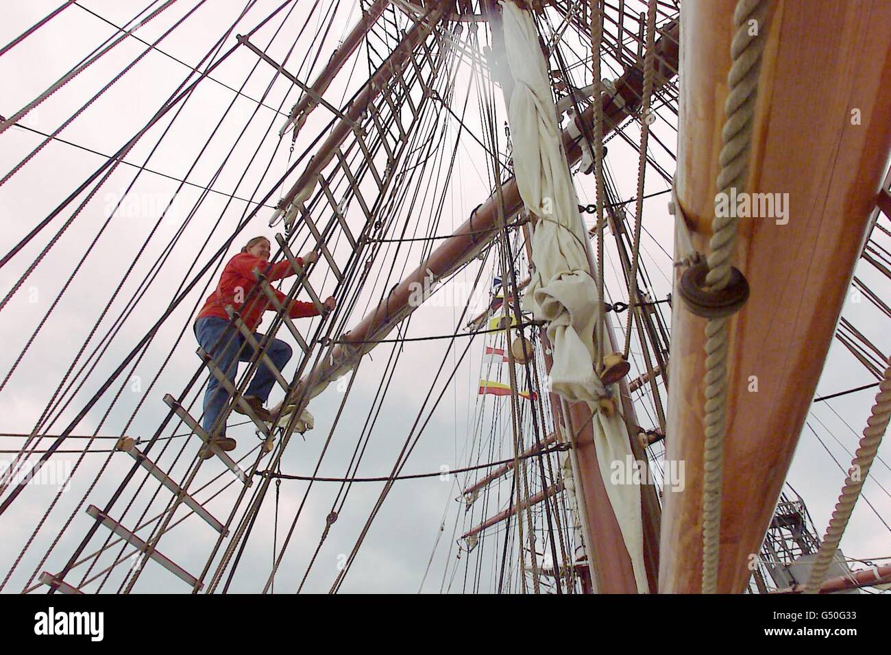 Jane Brooks 20, from Keswick, gets Britain's newest square rigger ready ...