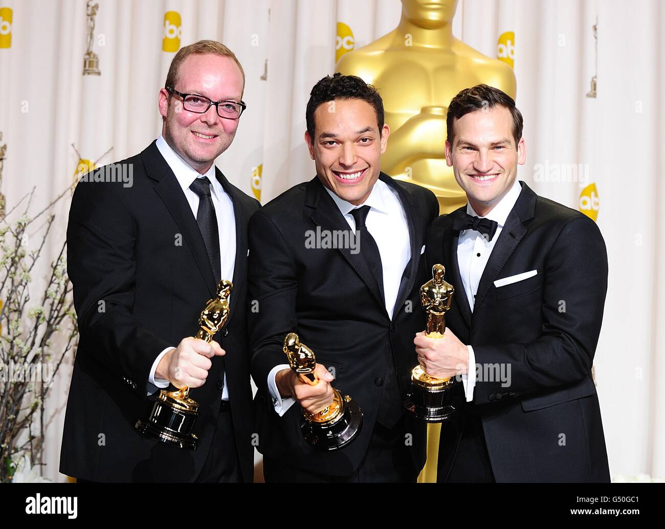 TJ Martin, Dan Lindsay and Richard Middlemas with the Best Documentary ...