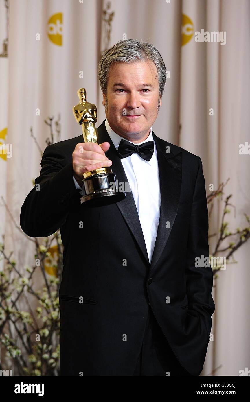 Gore Verbinski with the Best Animated Feature award, received for Rango ...