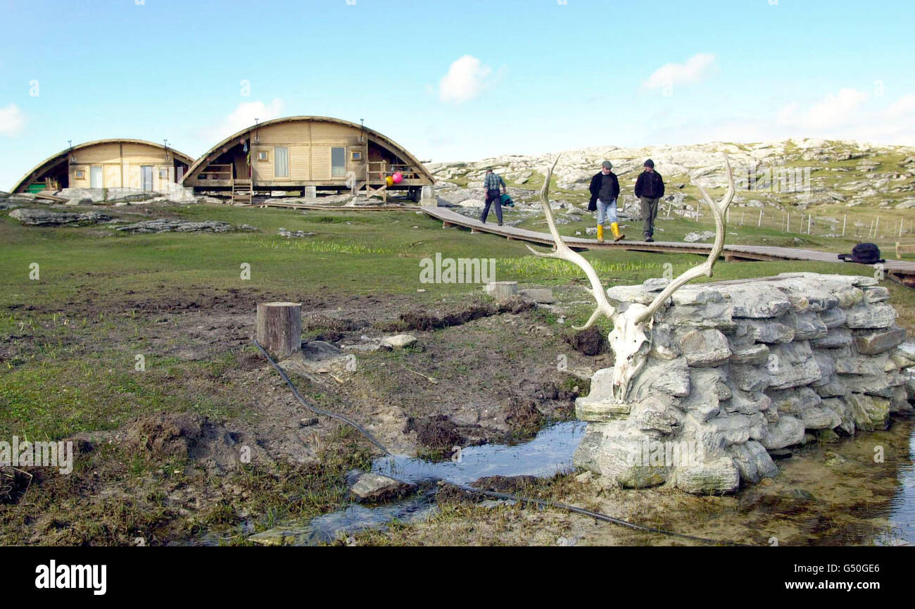The site on the island of Taransay in the Western Isles of Scotland ...