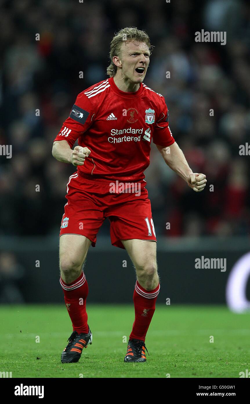 Liverpool's Dirk Kuyt celebrates after scoring his penalty in the ...