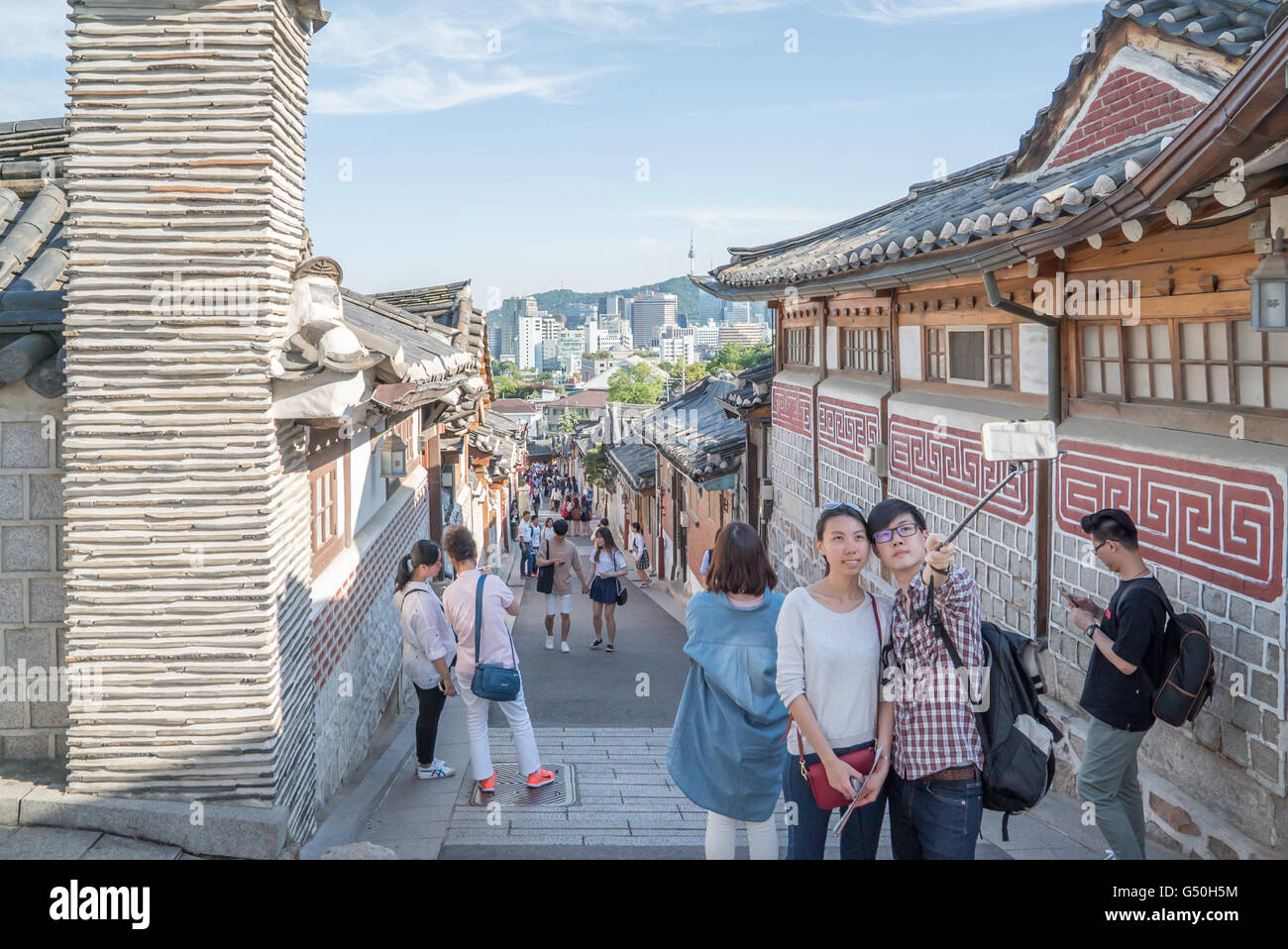 Seoul, Korea - May, 2016: Traditional Korean style architecture at ...
