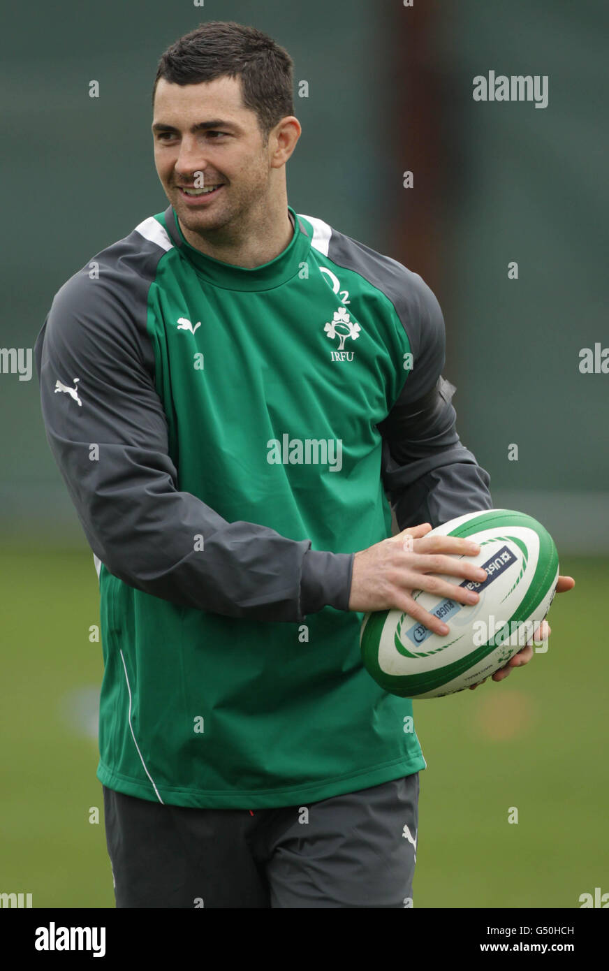 Irelands rob kearney training session carton house hi-res stock ...