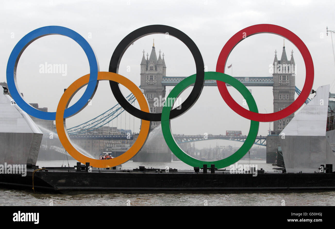 Giant Olympic rings Stock Photo - Alamy