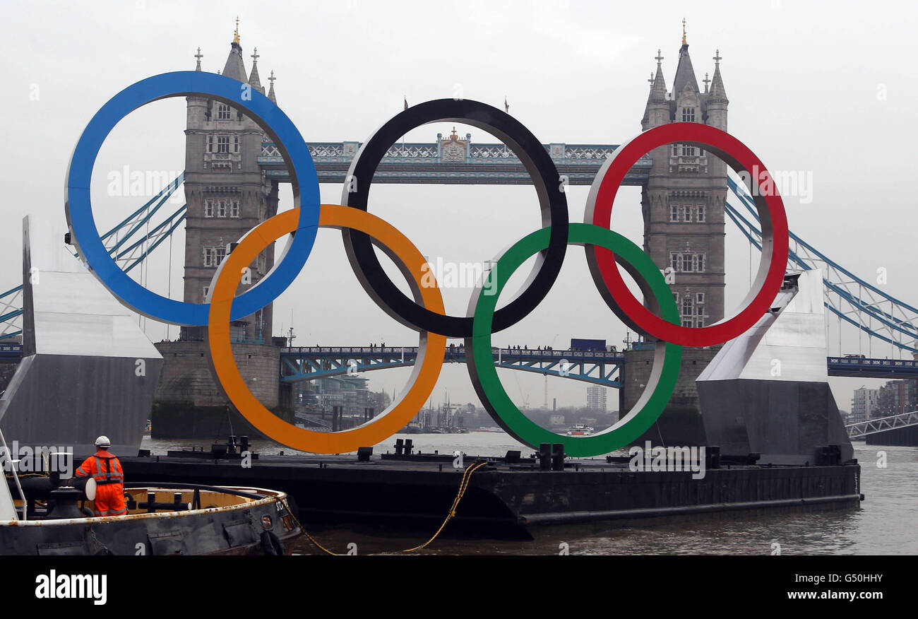 Giant Olympic rings Stock Photo - Alamy