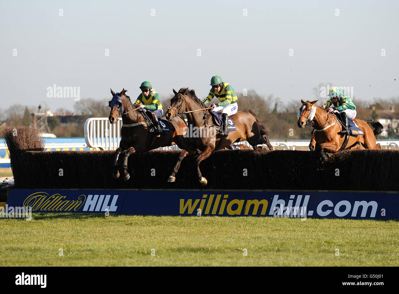 Jockey Jockey Jamie Moore on Panjo Bere (l) and Felix de Giles on Busy ...