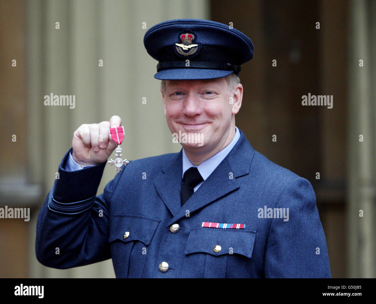 Royal Air Force Volunteer Force Squadron Leader Neil Hope with his ...