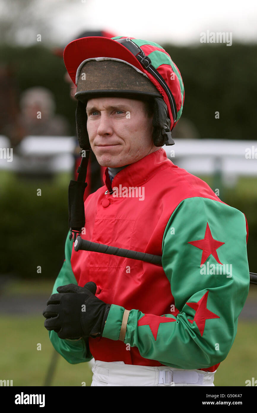 Jockey richard johnson at southwell racecourse hi-res stock photography ...