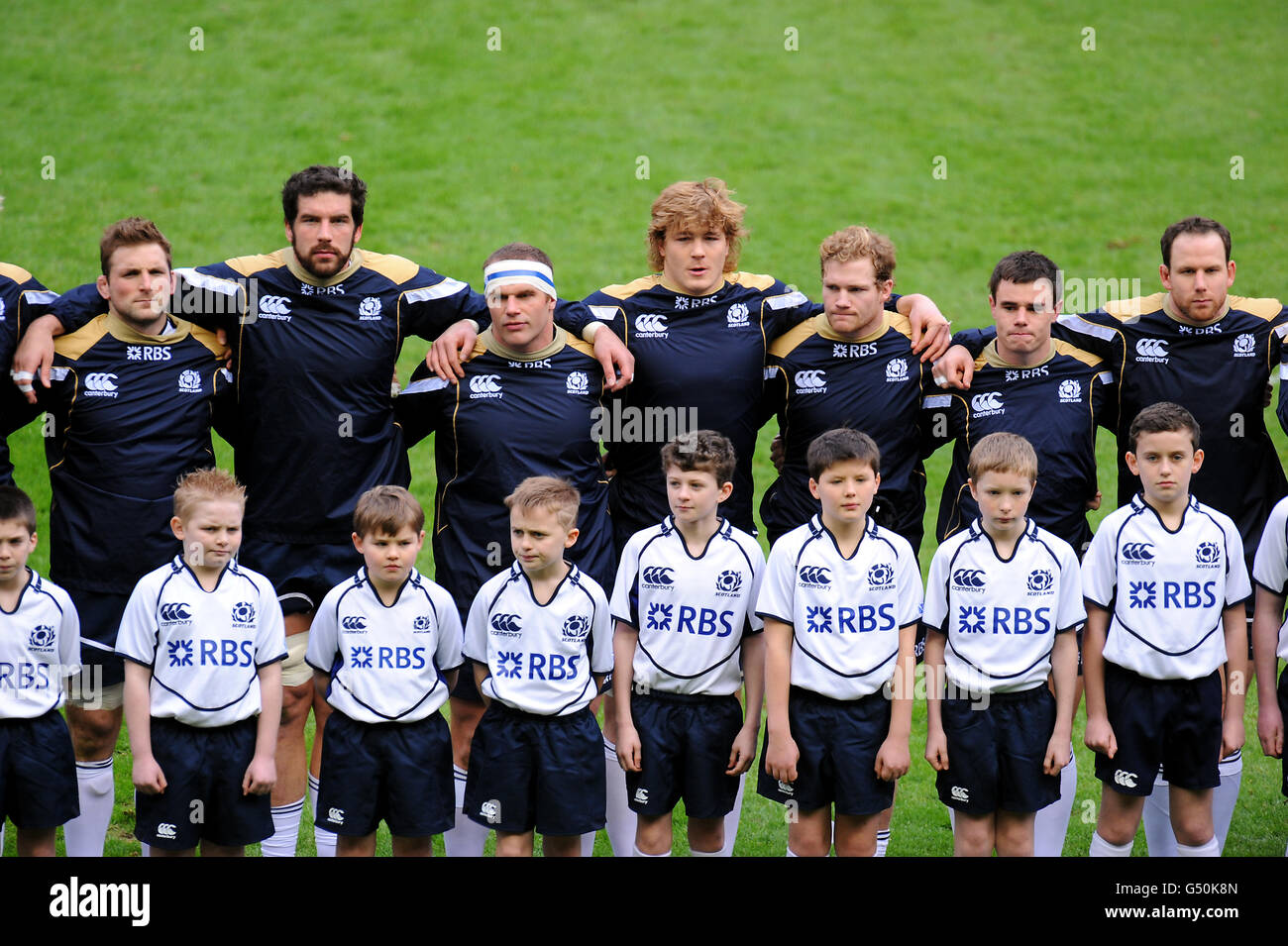 David ross rennie line up prior to the game hi-res stock photography ...