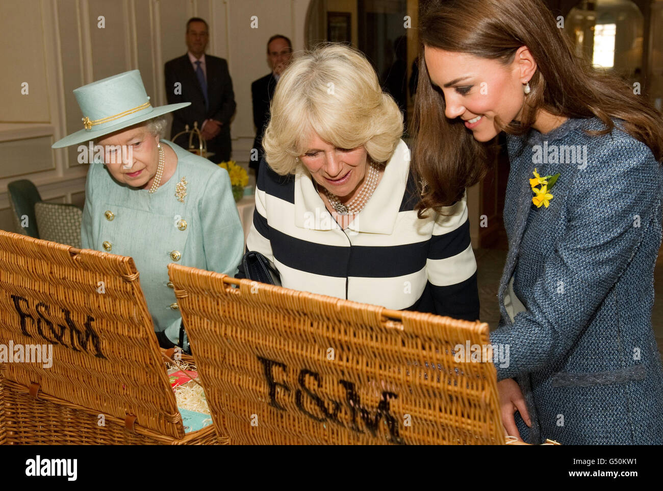 Queen Elizabeth II, the Duchess of Cornwall and the Duchess of ...