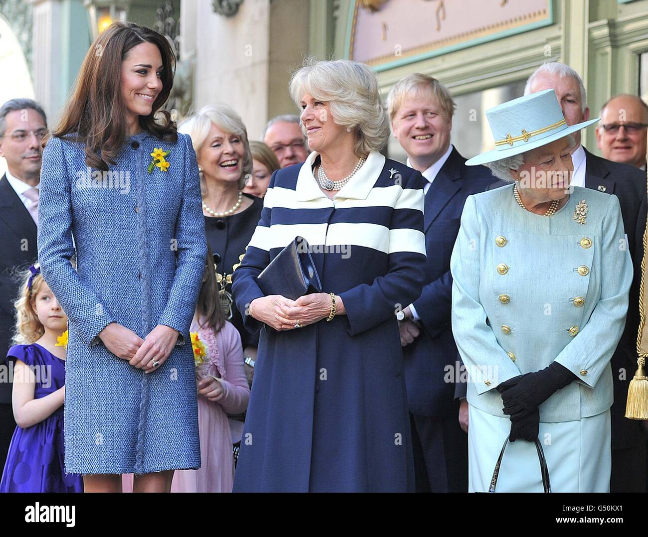 Queen Elizabeth II, the Duchess of Cornwall and the Duchess of ...