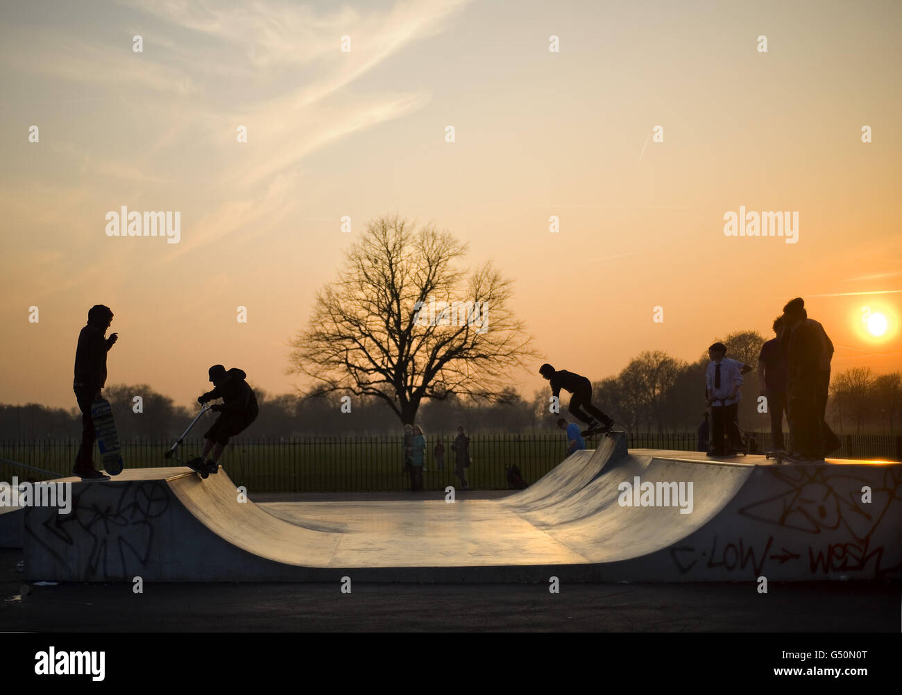 Clapham Common skate park Stock Photo - Alamy