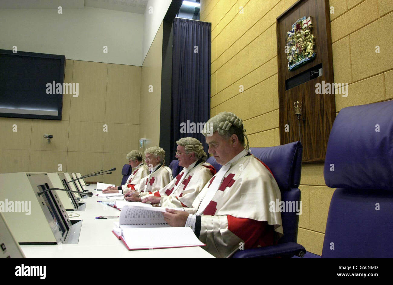 Judges in lockerbie trial court room in camp zeist hi-res stock ...