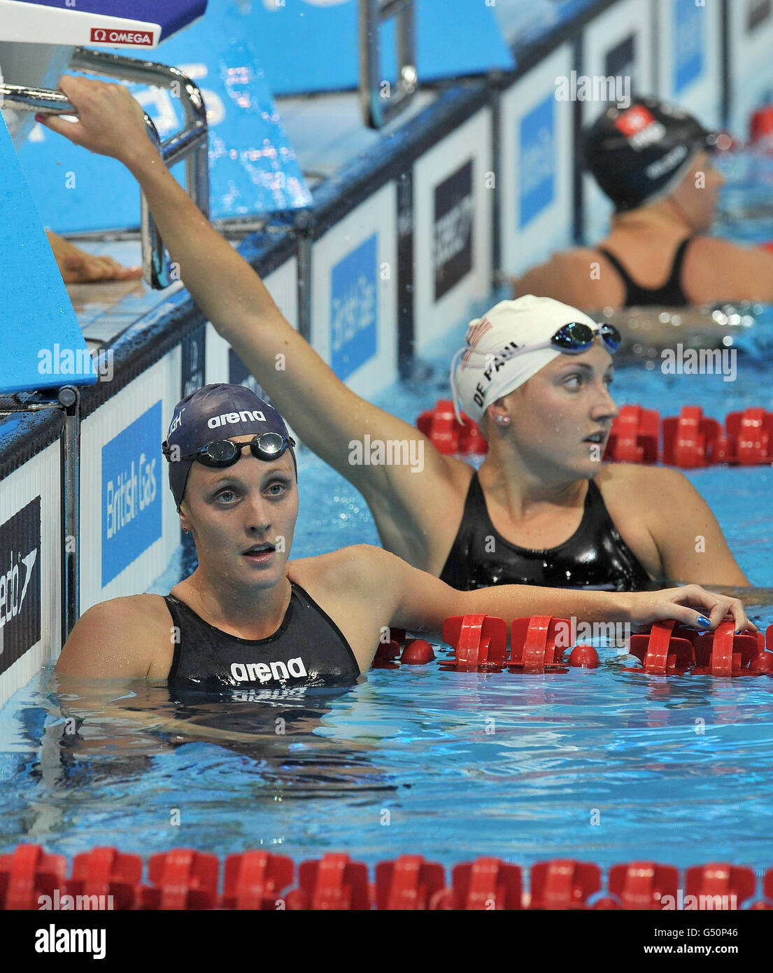 Francesca Halsall after winning the heat for the Women's 100m Butterfly ...
