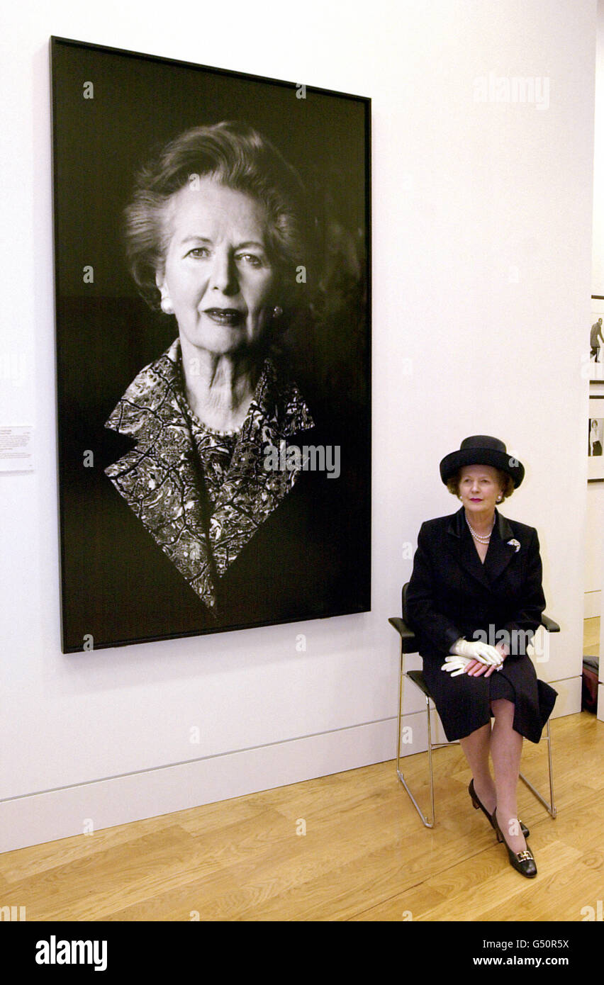 Former Conservative Prime Minister Baroness Margaret Thatcher sits ...