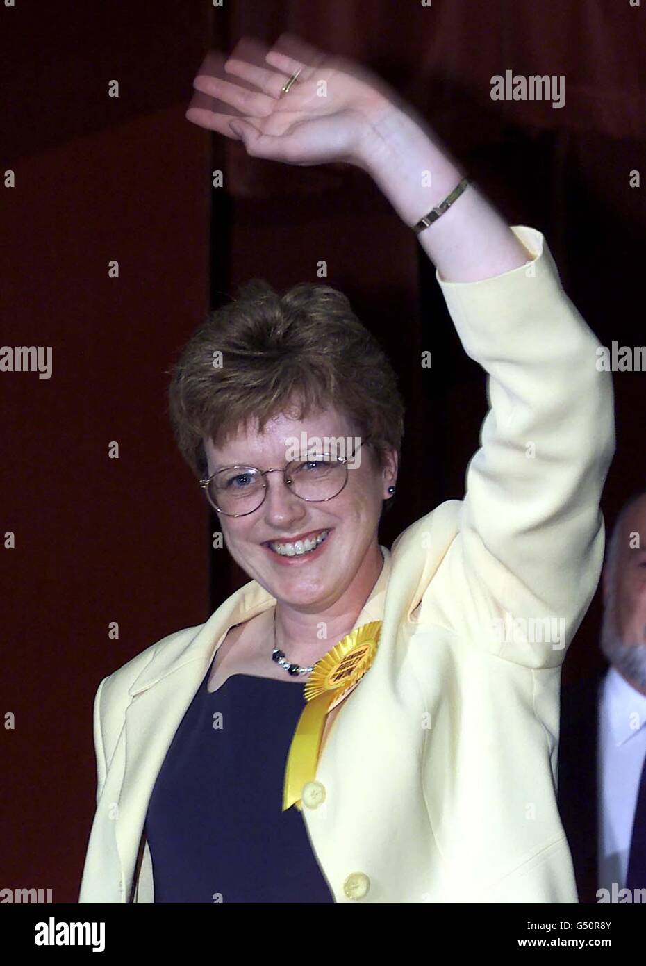 Politics by election waving smiling jubilant rosette hi-res stock photography and images - Alamy