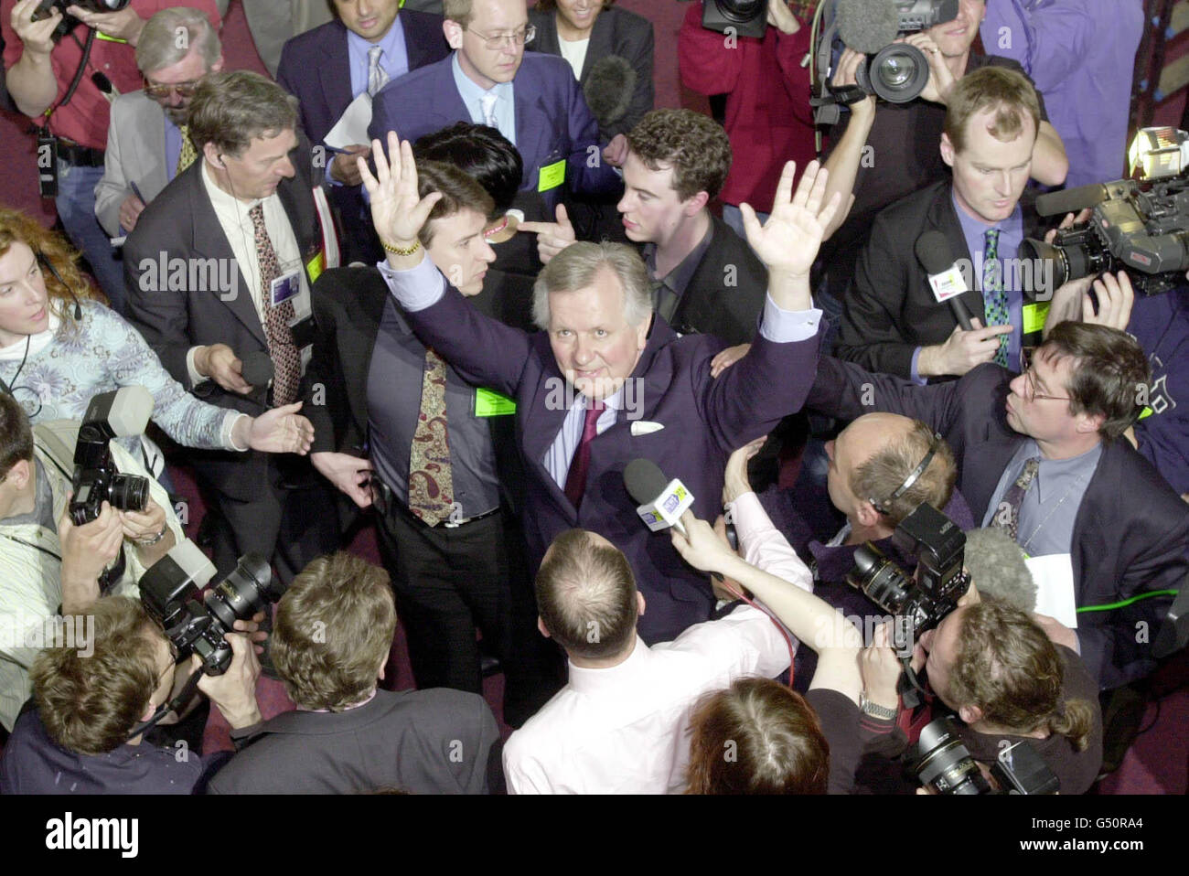 Conservative Mayoral candidate Steven Norris waves to well wishers as ...