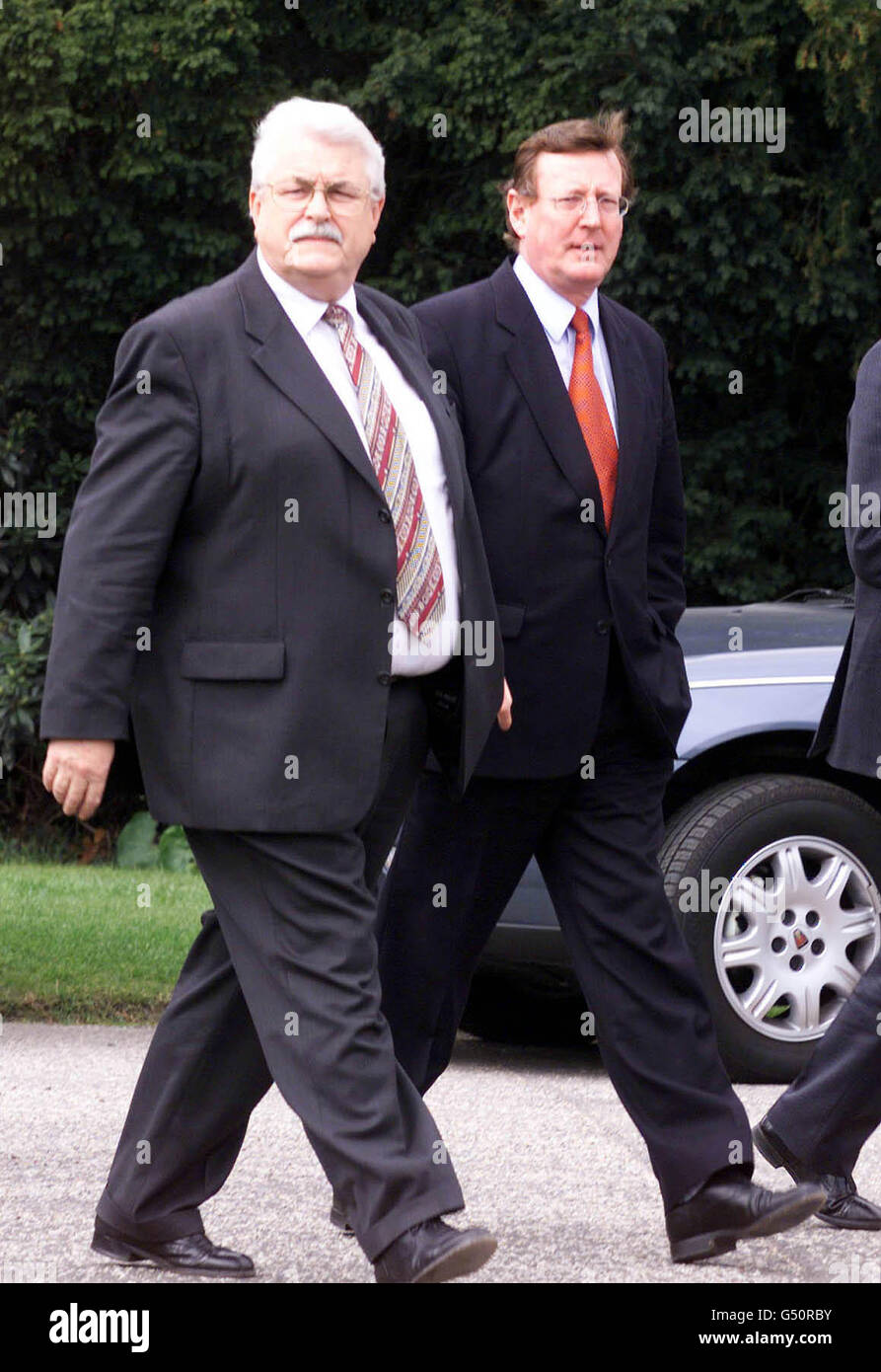 Ulster Unionist leader David Trimble, right, with colleague Ken ...