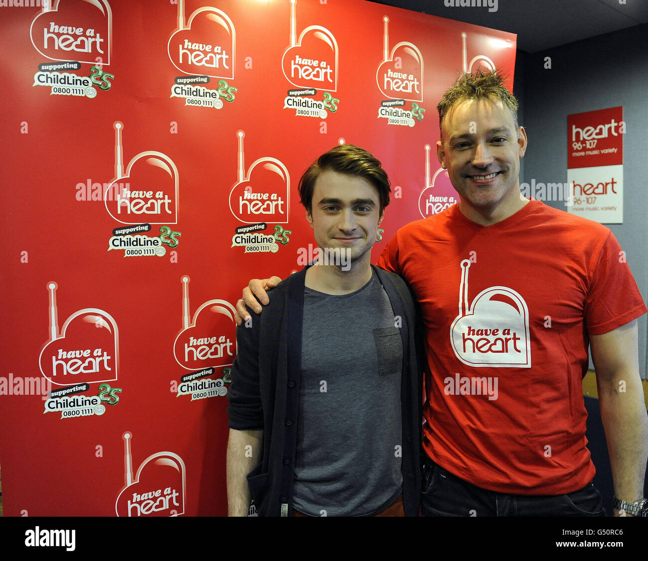 Radcliffe visits Heart studio - London Stock Photo - Alamy