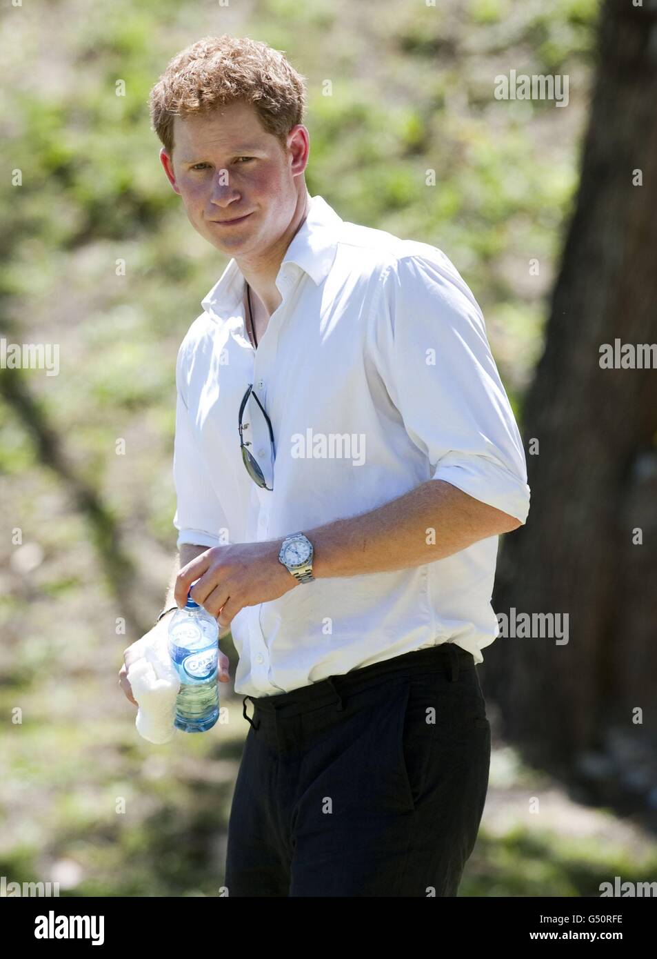 Prince Harry visits the Mayan temple at Xunantunich , Belize, on the ...