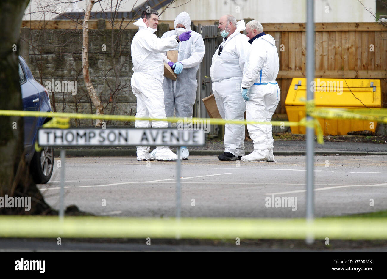 Police gather crime scene in hi-res stock photography and images - Alamy