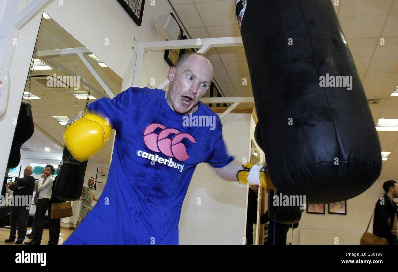 Matthew Hatton during the workout at Hatton Health and Fitness in Hyde ...