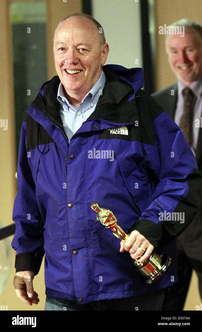 Oscar winner Terry George arrives at Belfast International airport ...