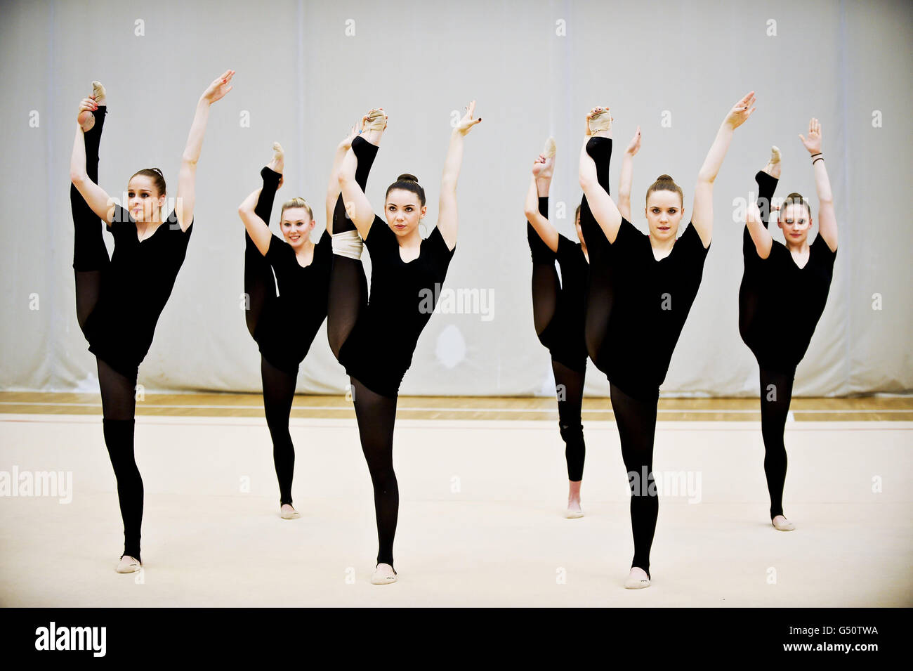 Gymnastics - Great Britain's Rythmic Gymnastics Team Training Session ...