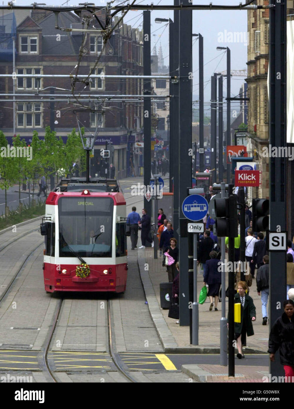 The first tram for 50 years drives through the centre of Croydon, as ...