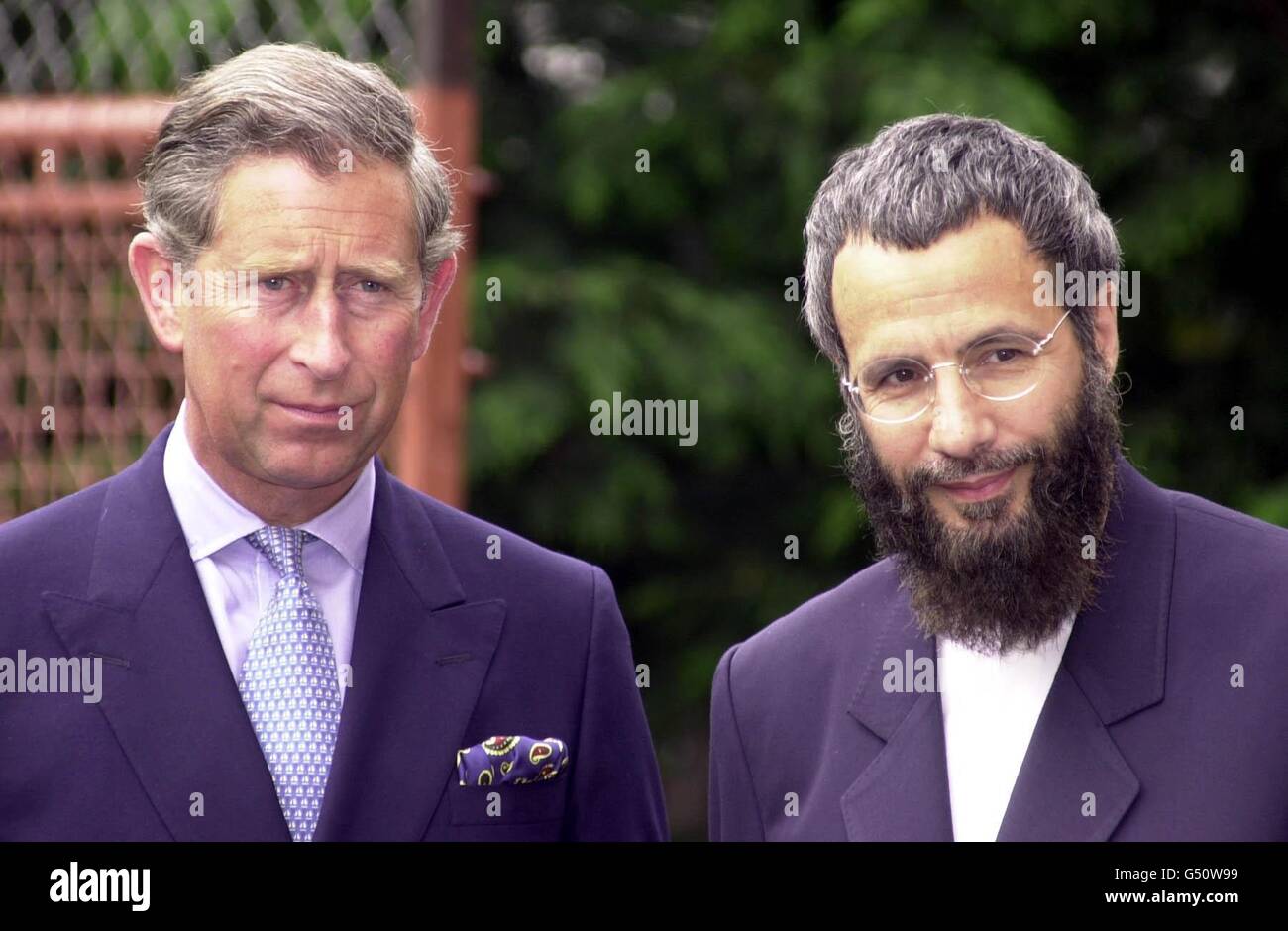 The Prince of Wales (L) with Yusuf Islam - formerly known as pop singer ...