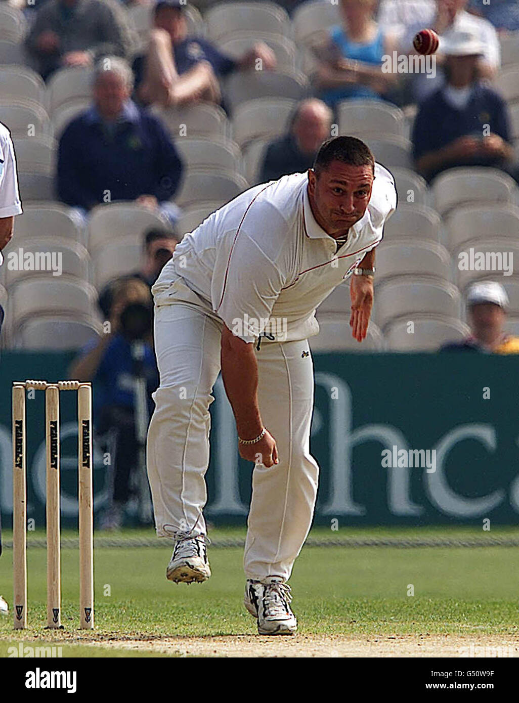 Cricket Austin. Lancashire bowler Ian Austin in action during the ...
