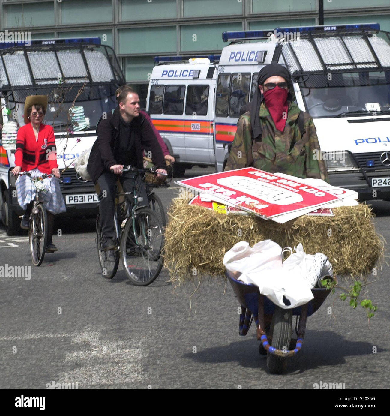 Cycling protestors heading towards London's Parliament Square where ...