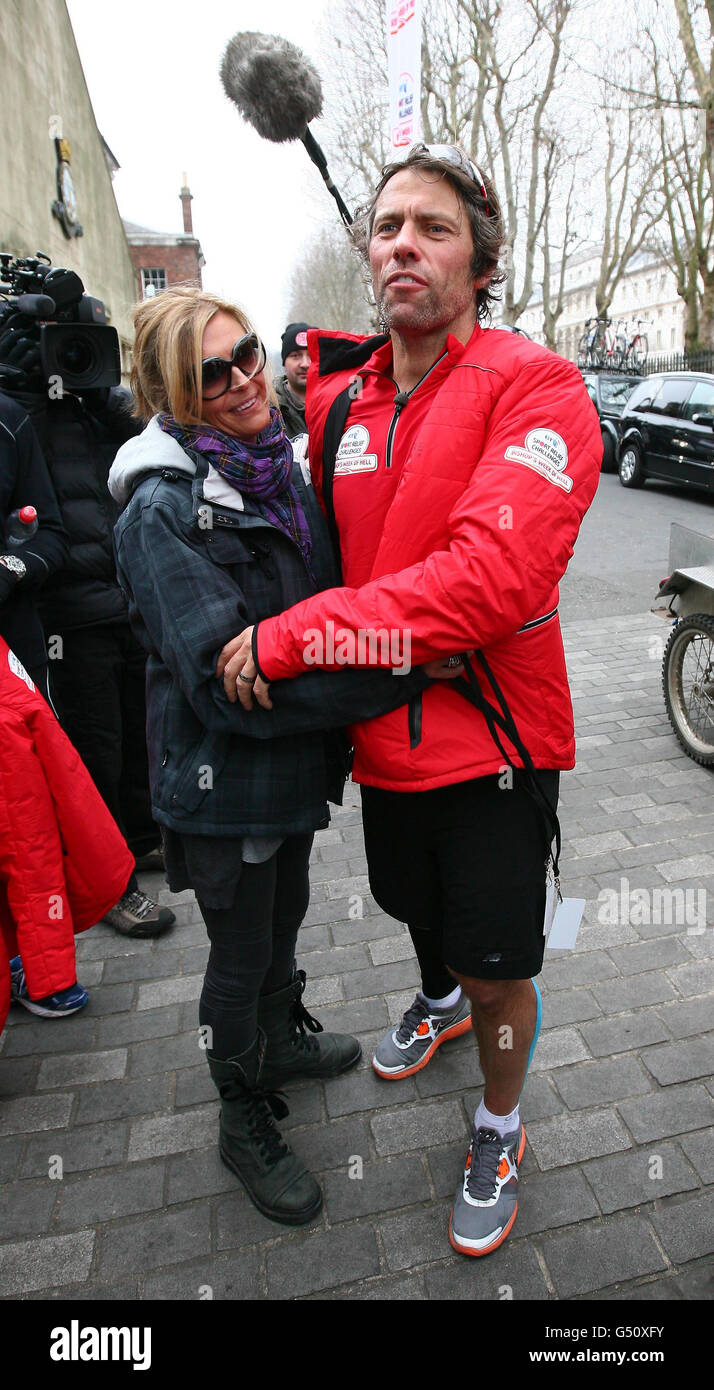 Comedian John Bishop is greeted by wife Mel as he arrives in Greenwich ...
