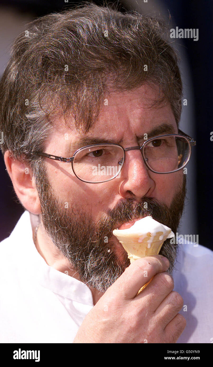 Sinn Fein President Gerry Adams on the Falls road in Belfast. Mr Adams ...