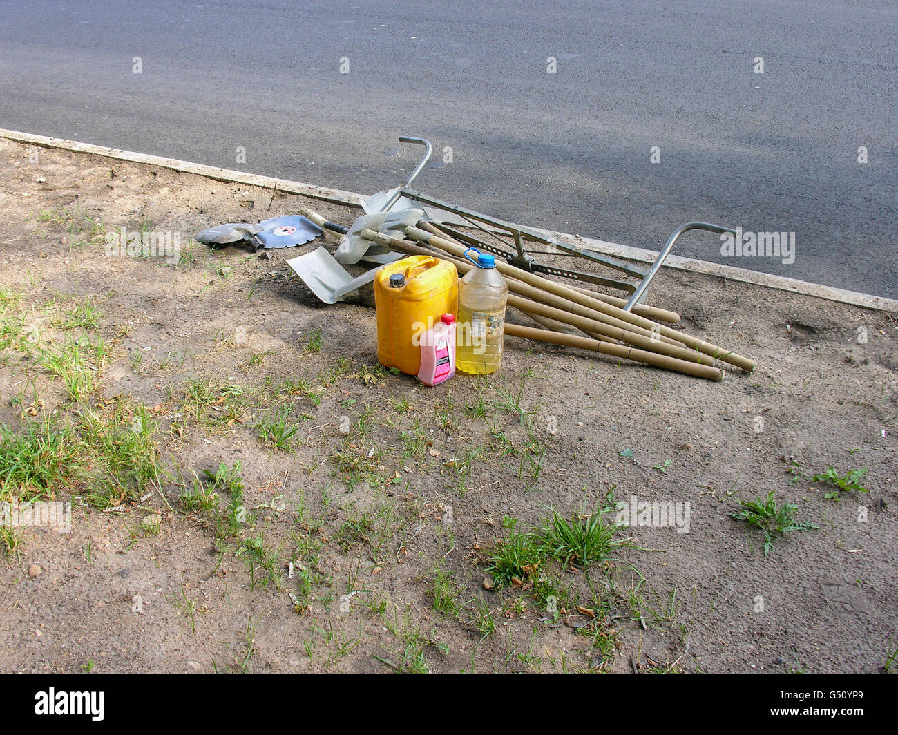 Tools for repair of roads Stock Photo - Alamy