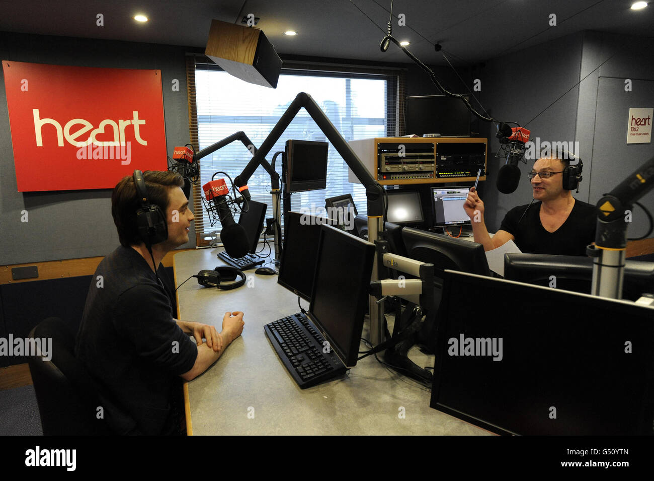 Radcliffe visits Heart studio - London Stock Photo - Alamy