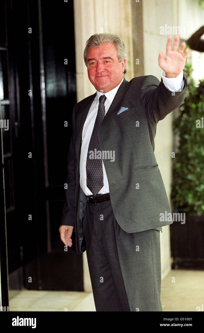 Terry Venables arriving at the Savoy Hotel in London for The Loaded ...
