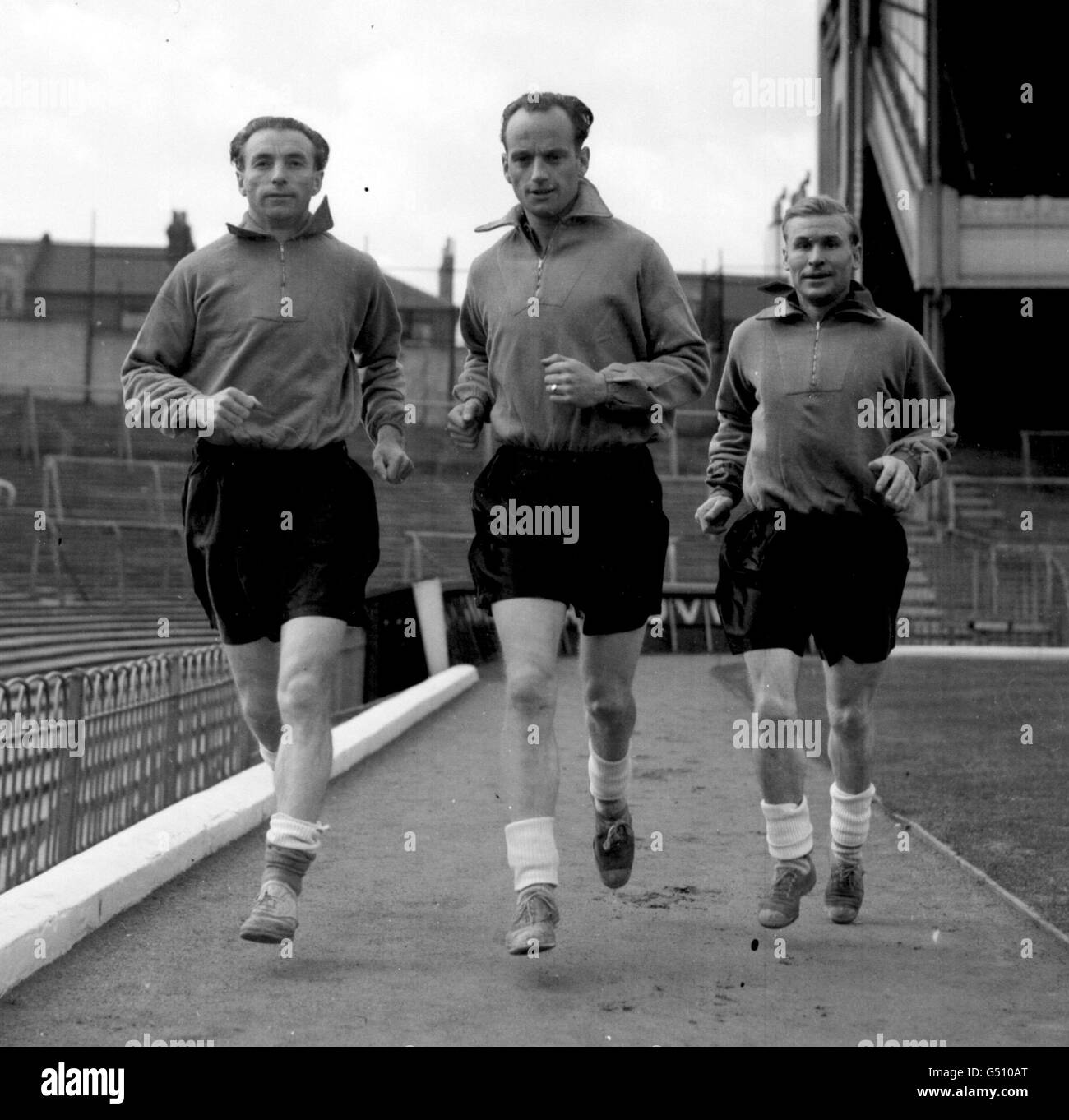 Matthews, Mannion, Johnston. Stanley Matthews (left) and Harry Johnston ...