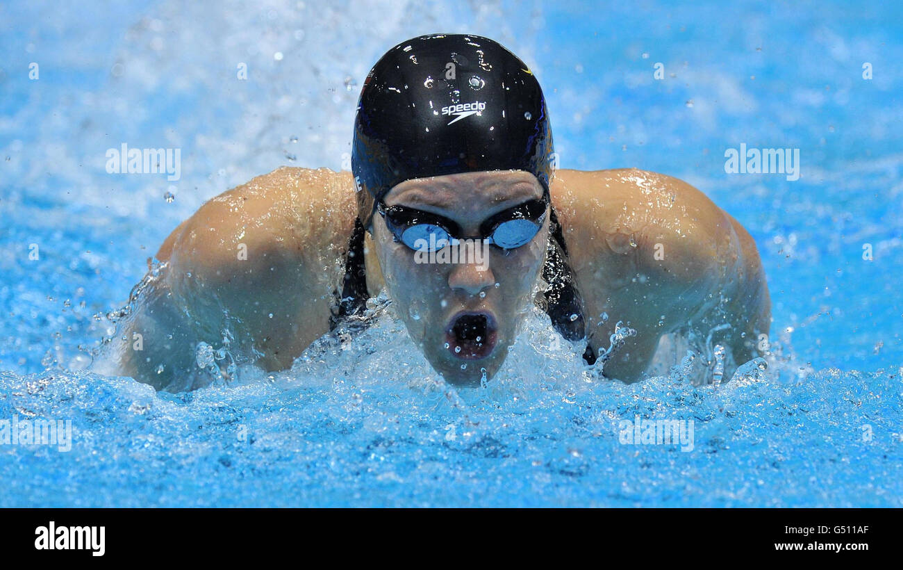 Jemma Lowe in action during the heats of the women's 200m Butterfly ...