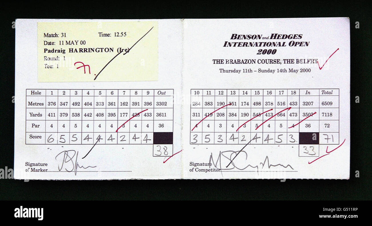 Sport golf scorecard hi-res stock photography and images - Alamy