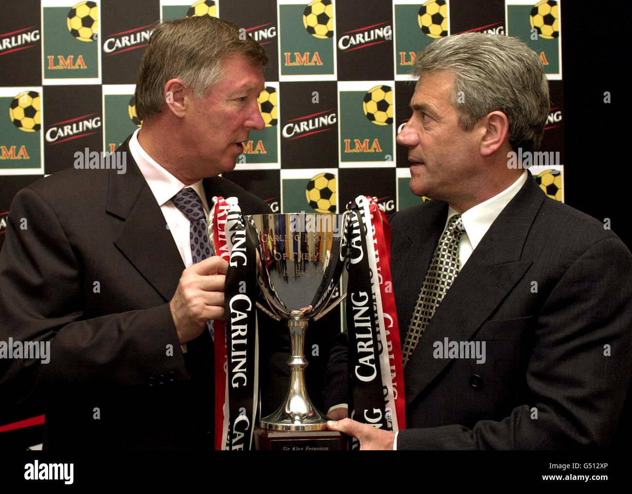 England manager Kevin Keegan presents Manchester United manager Sir ...