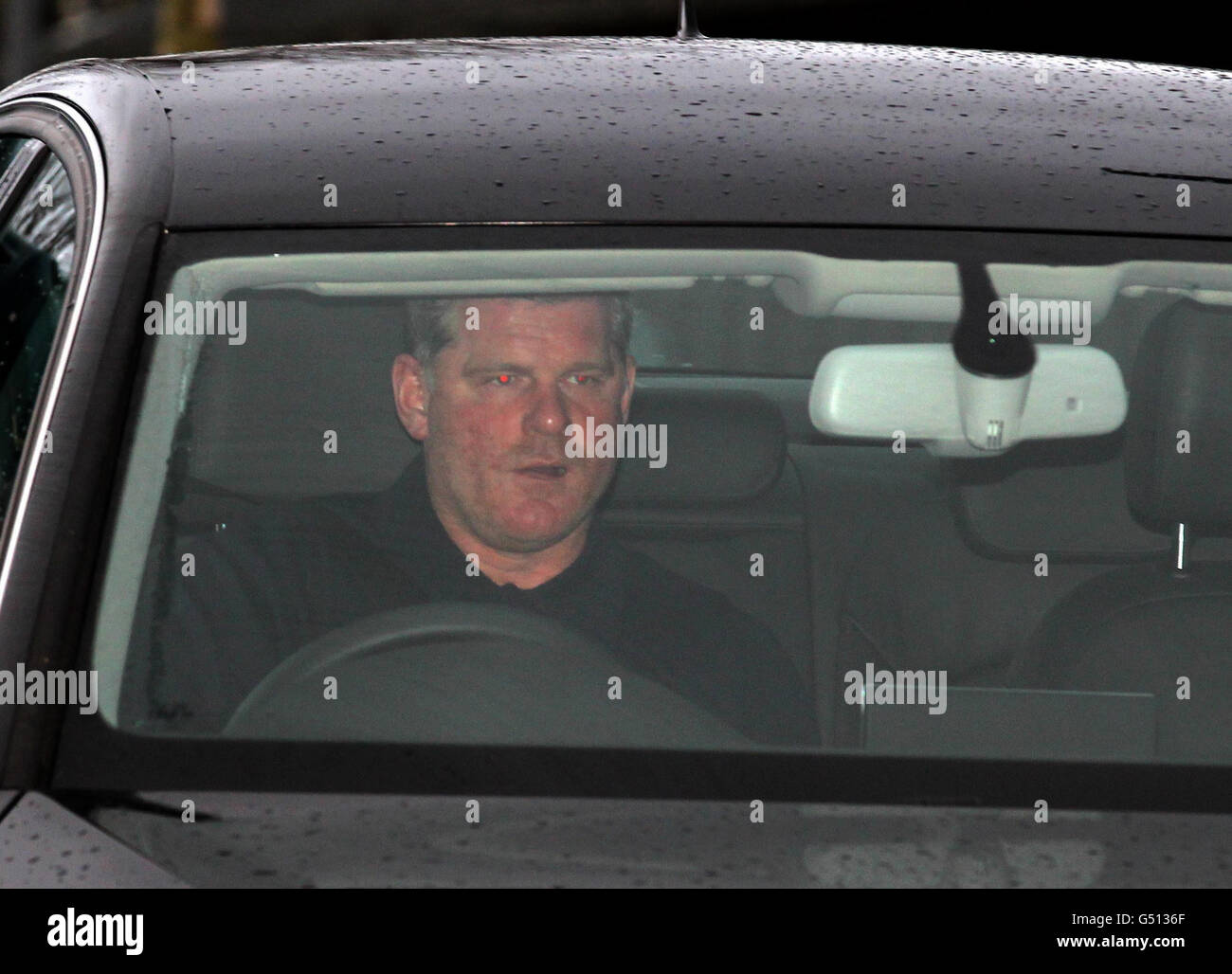 Rangers coach Ian Durrant leaves their training ground at Murray Park ...